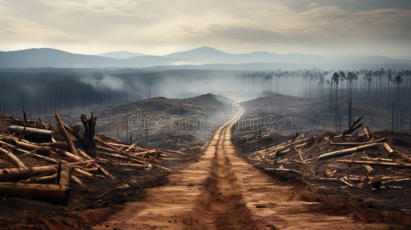 Sustainability Tree Cut Down Stock Illustration - Illustration of ...