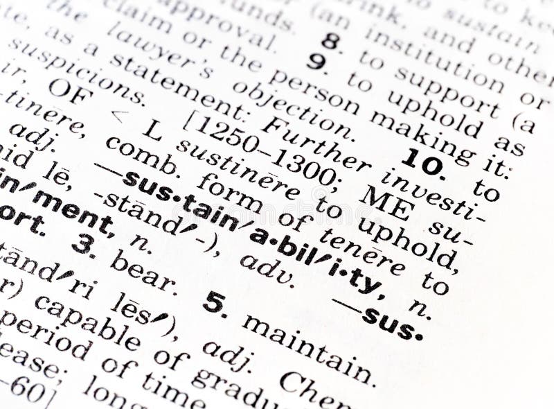 Closeup of the Word Sustainability in the Dictionary Stock Photo ...