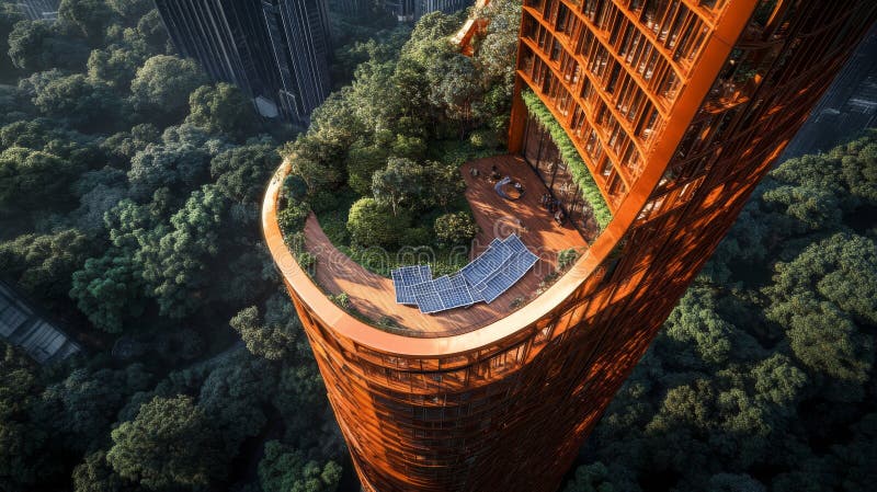 Sustainable Apartment Complex Blending with the Environment Stock Image ...