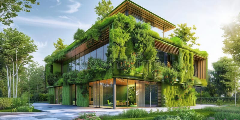 Sustainable Architecture. Green Building Concept Stock Illustration ...