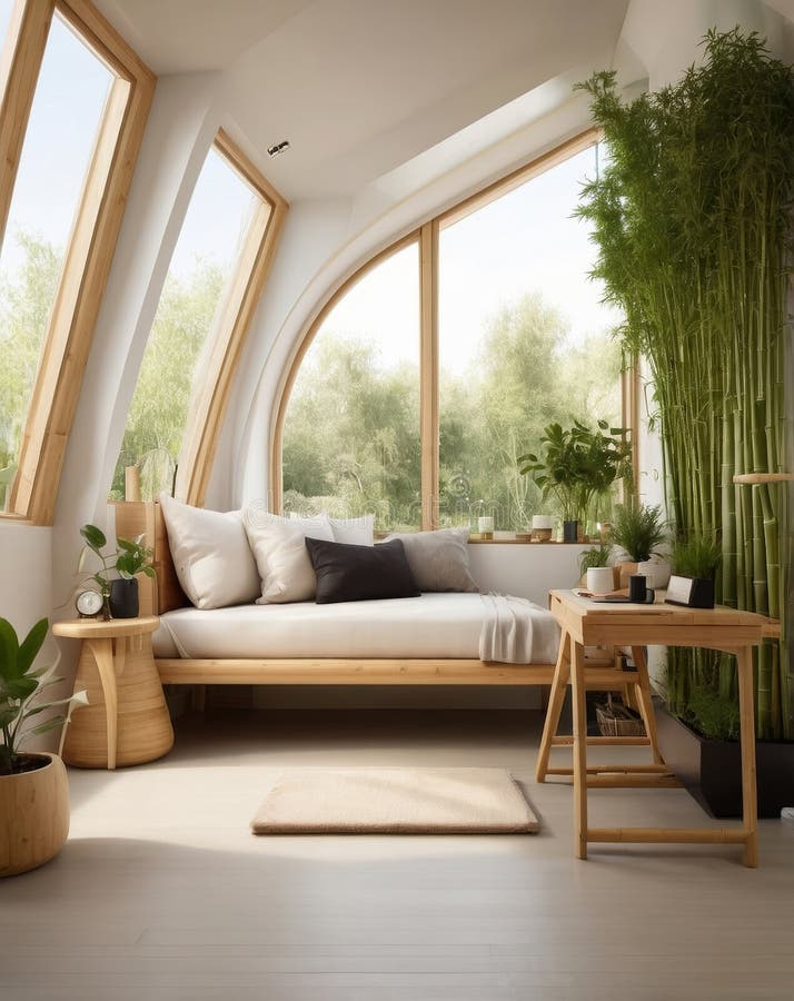 Sustainable Bamboo Tiny Home Studio 3D Render with Hydroponic Wall ...