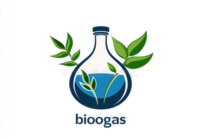 Sustainable Biogas Energy Concept with Leaf Elements in a Modern Logo ...