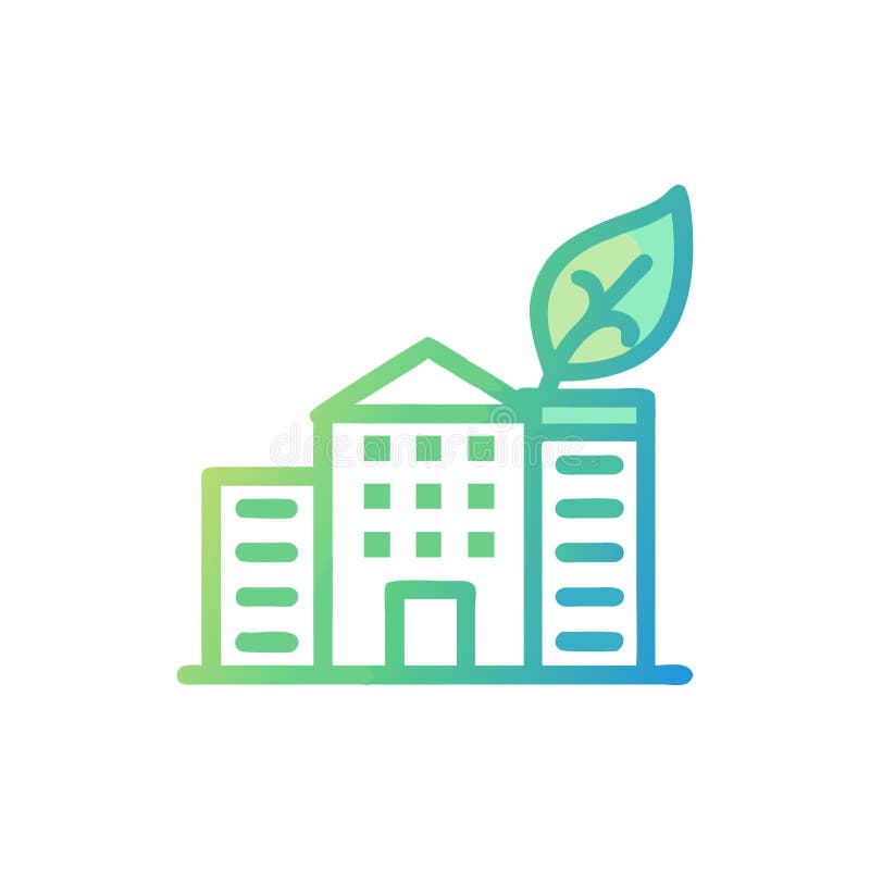 Sustainable Building Icon for Renewable Resources Stock Photo ...