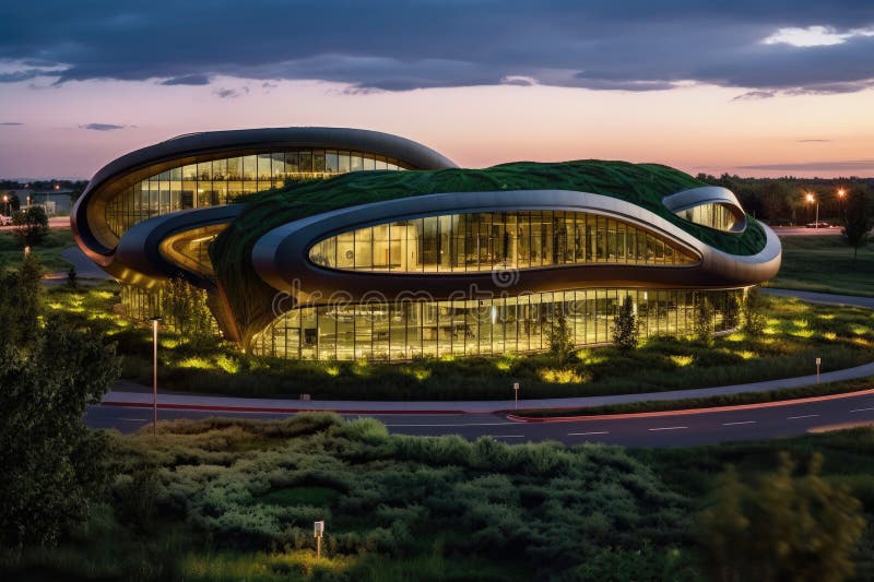 Eco-Friendly Buildings stock illustration. Illustration of geothermal ...