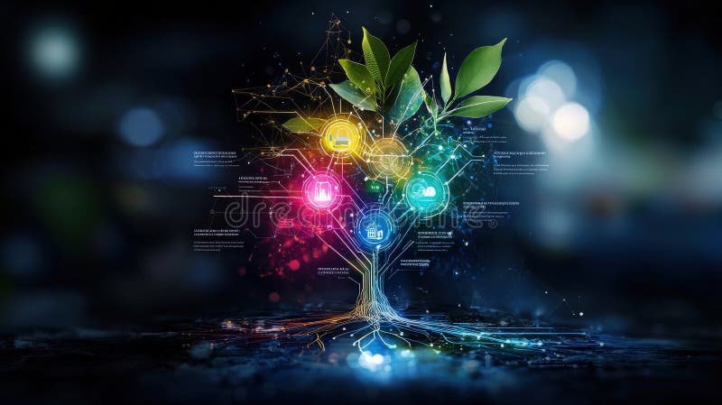 Sustainable Business Infographic Digital Environment Visual Data ...