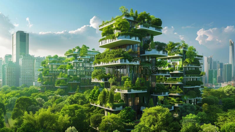Sustainable Cityscape for a Greener Tomorrow Generative AI Stock ...