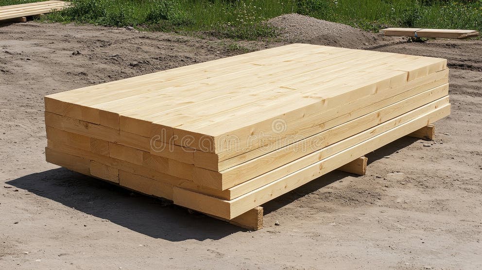 Sustainable Construction Materials a Stack of Untreated Lumber at a New ...