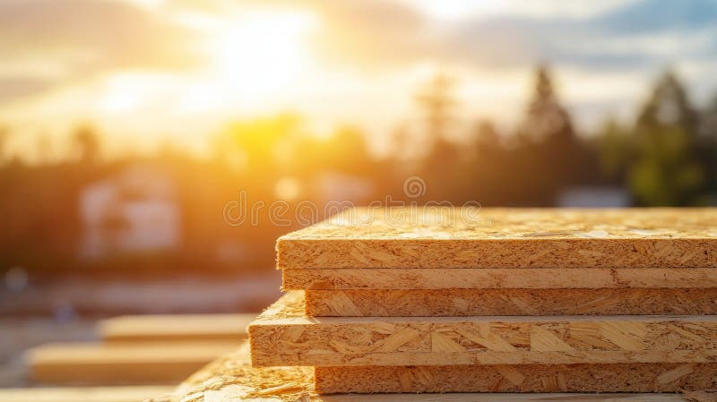 Sustainable Construction Stack of Eco-Friendly Wood Boards in Framed ...