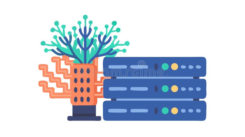 Sustainable Data Growth, Eco-friendly Server, Green Computing. Vector ...