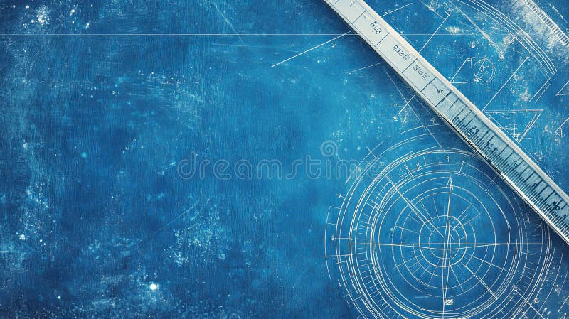 Sustainable Design Blueprint Sketch with Ruler. Stock Image - Image of ...