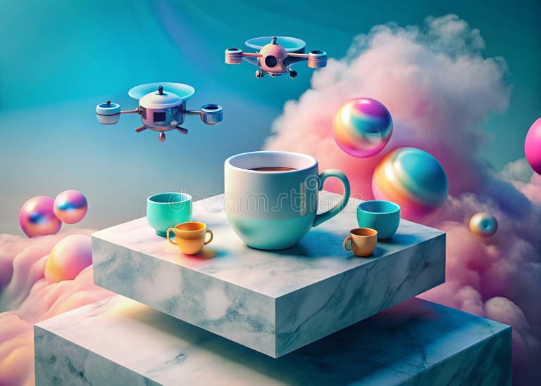 Sustainable Design an EcoFriendly Mug Elevated on a Marble Platform ...