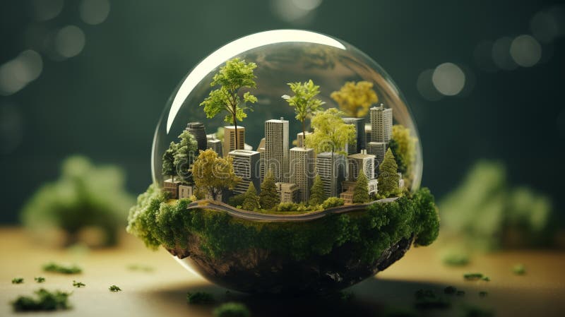 Sustainable Developmen and Responsible Environment Concept. City and ...
