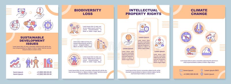 Sustainable Development Issues Brochure Template Stock Vector ...