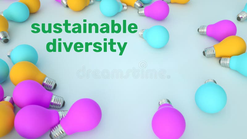 Sustainable Diversity Concept . 3d Render Scene , Light Bulb Background ...