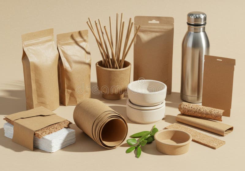 Sustainable Eco-Friendly Packaging Set Stock Illustration ...