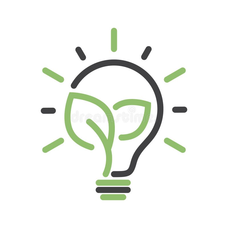 Sustainable Ecological Energy Icon, Eco Friendly Energy Icon with Leaf ...