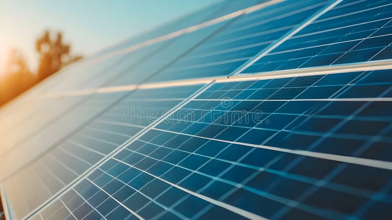 Sustainable Energy, Close-up of a Solar Panel Installation Capturing ...