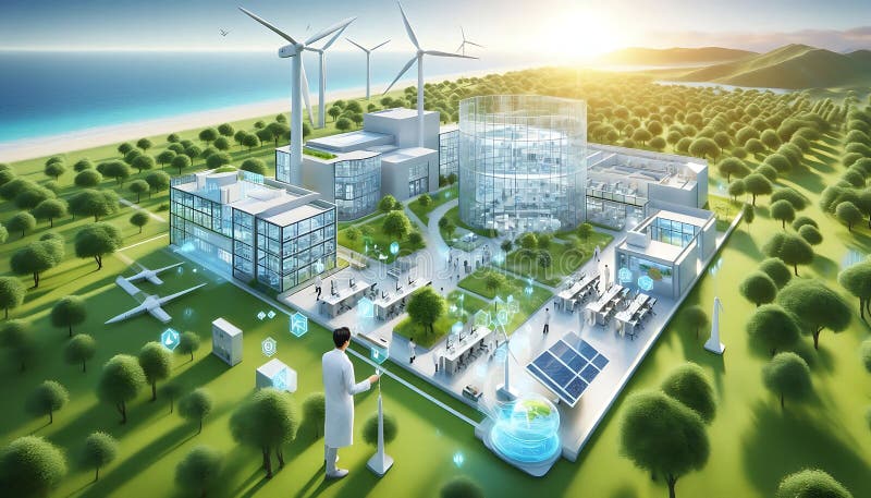 Sustainable Energy Complex with Advanced Technology Stock Image - Image ...