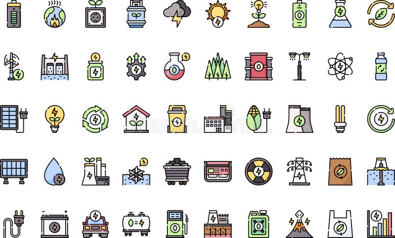 Sustainable Energy Icons High-Quality Vector Icons Collection with ...