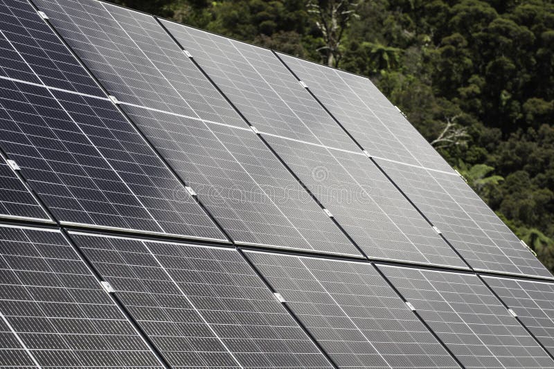 Sustainable Energy Solution with Solar Panels in Nature Setting. Eco ...