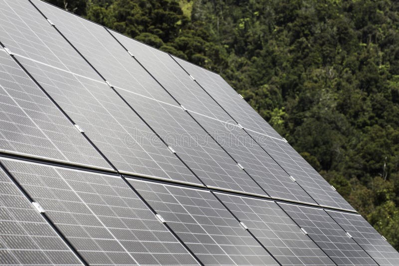 Sustainable Energy Solution with Solar Panels in Nature Setting. Eco Friendly Stock Photo ...