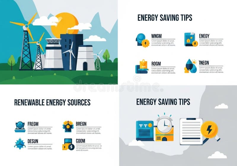 Sustainable Energy Sources and Saving Tips Infographic Explaining Clean ...