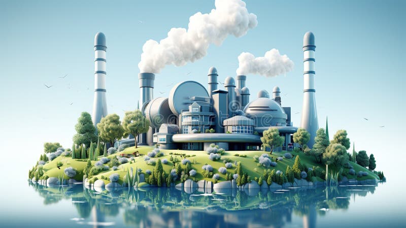 Sustainable Energy: Visualizing a Modern Power Plant Amidst a Natural ... Sustainable Energy: Visualizing a Modern Power Plant Amidst a Natural ...