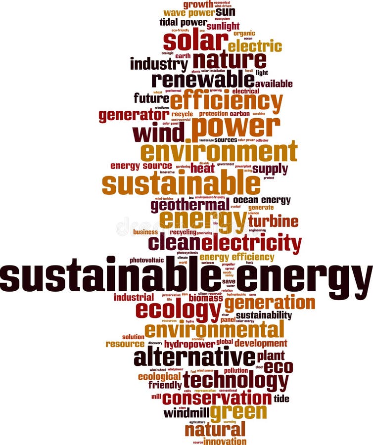Renewable Energy Word Cloud Stock Vector - Illustration of geothermal ...