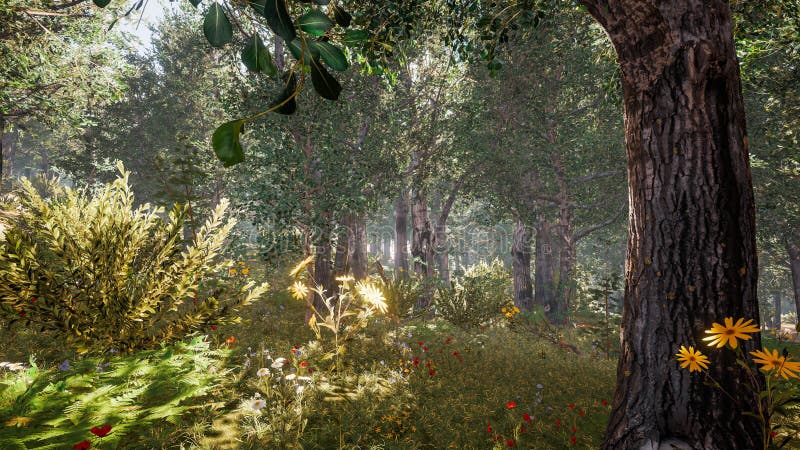 Sustainable Environment and Ecosystem Protection. 3d Rendering of ...