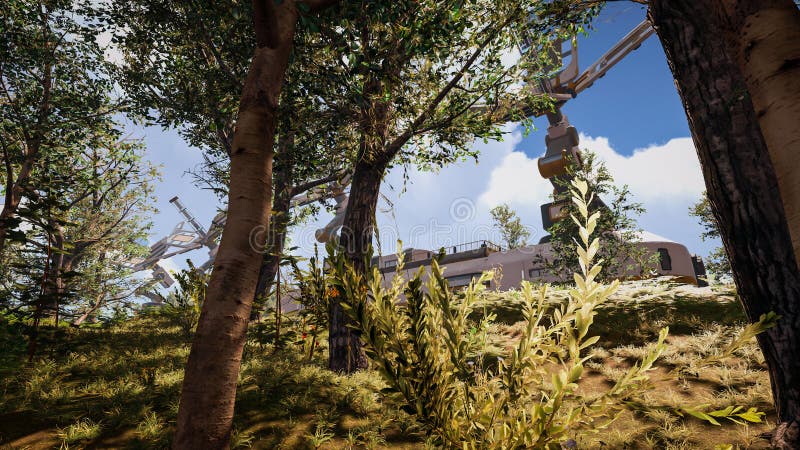 Sustainable Environment and Ecosystem Protection. 3d Rendering of ...