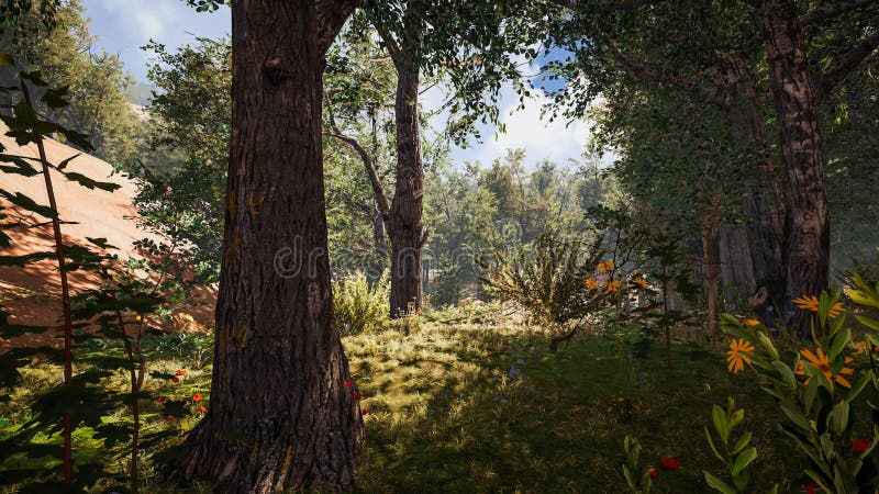 Sustainable Environment and Ecosystem Protection. 3d Rendering of ...