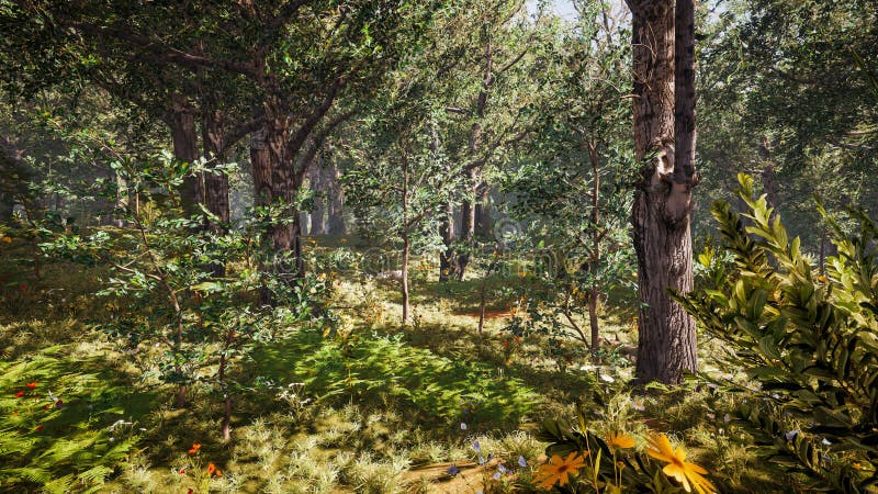 Sustainable Environment and Ecosystem Protection. 3d Rendering of ...