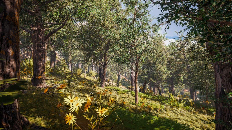 Sustainable Environment and Ecosystem Protection. 3d Rendering of ...