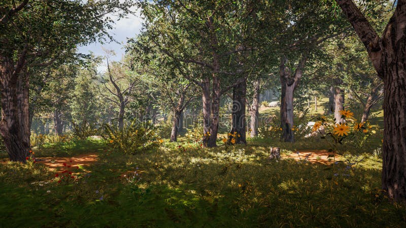 Sustainable Environment and Ecosystem Protection. 3d Rendering of ...