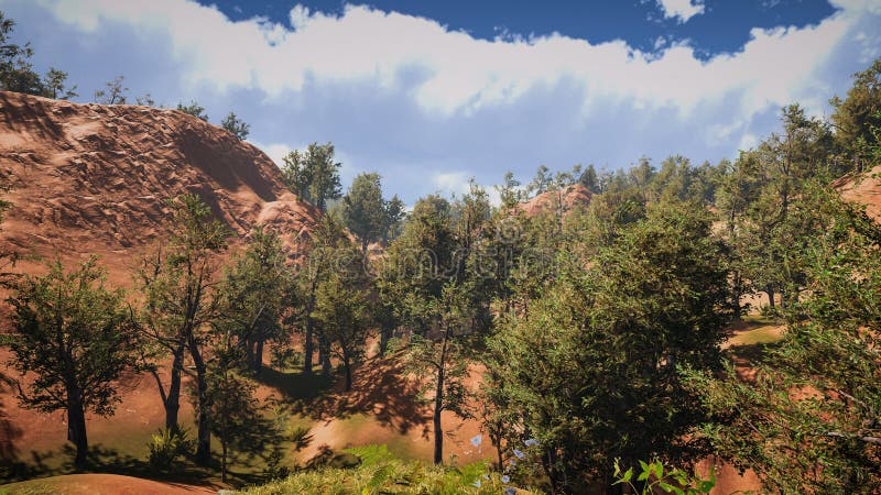 Sustainable Environment and Ecosystem Protection. 3d Rendering of ...