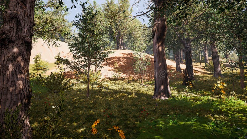 Sustainable Environment and Ecosystem Protection. 3d Rendering of ...