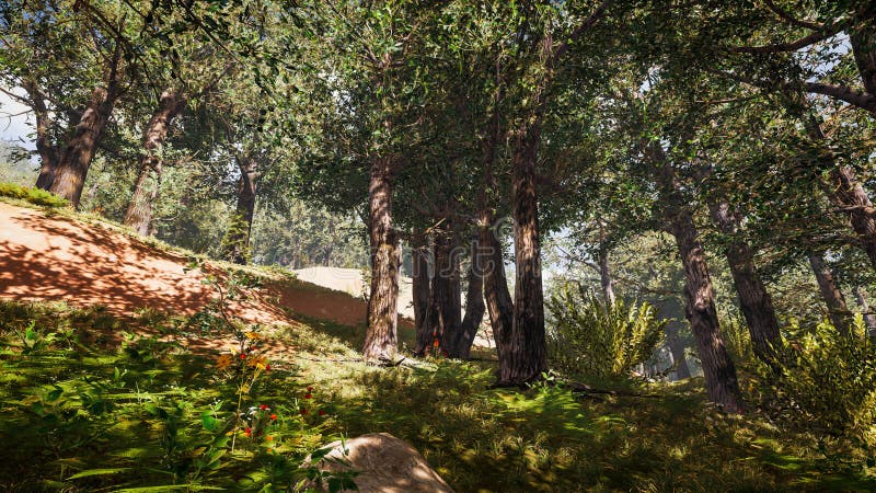 Sustainable Environment and Ecosystem Protection. 3d Rendering of ...