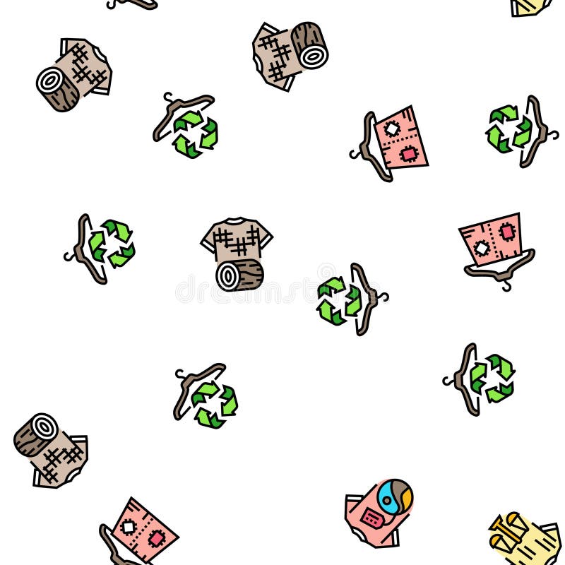 Sustainable Fashion Textile Eco Seamless Pattern Vector Stock ...