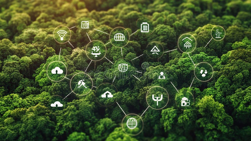 Sustainable Forest Ecosystem Interconnected with Technology Stock ...