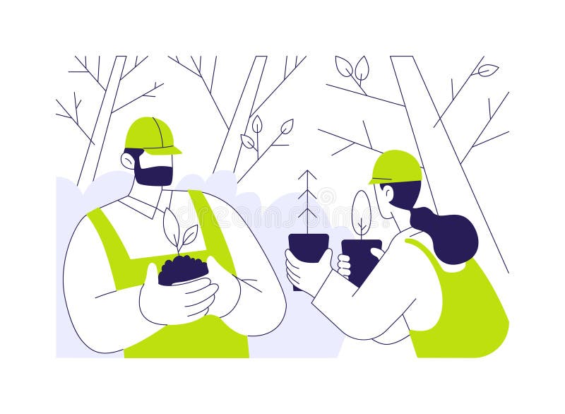 Sustainable Forest Management Abstract Concept Vector Illustration ...