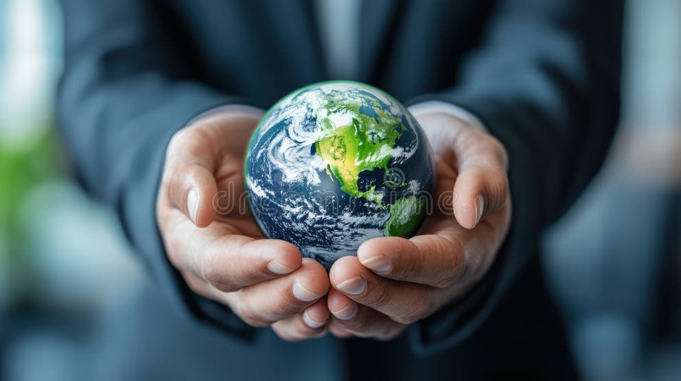 Sustainable Future and Global Responsibility Concept with Earth in ...