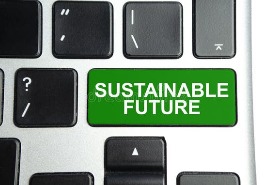 Sustainable Future Words on Green Keyboard Button Stock Photo - Image ...