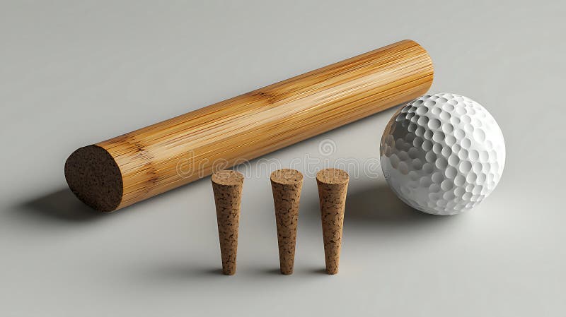 Sustainable Golf Training Set Featuring Bamboo Stick, Golf Ball, and ...