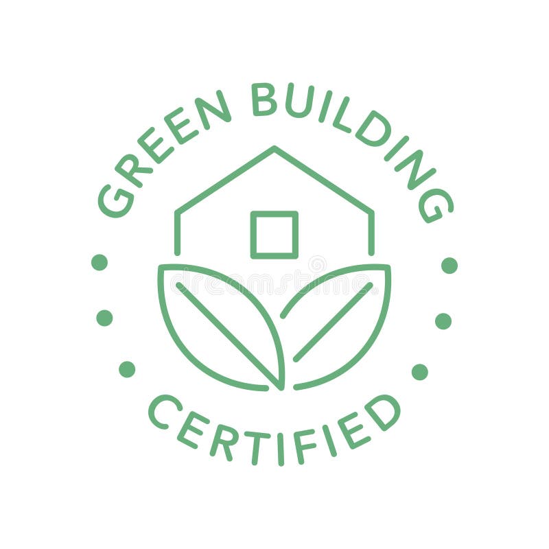 Sustainable Green Building, Certified Vector Icon Badge Stock Vector ...