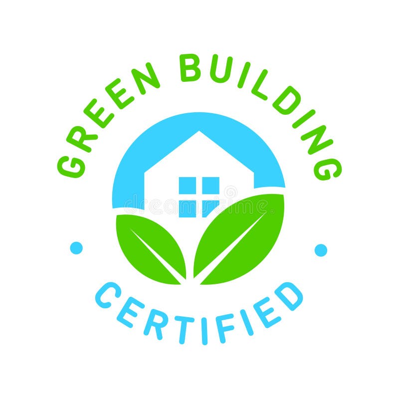 Sustainable Green Building, Certified Vector Icon Badge Stock Vector ...