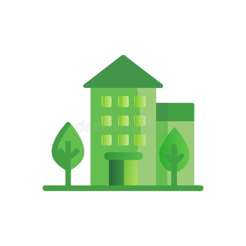 Sustainable Green Building Design Icon Stock Photo - Illustration of ...