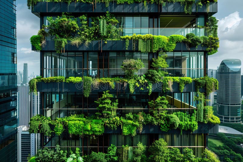 Sustainable Green Building. Eco-friendly Building Stock Image - Image ...