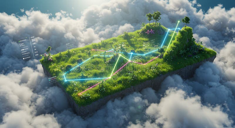 Sustainable Growth: a Floating Island Ecosystem Thriving in the Clouds ...