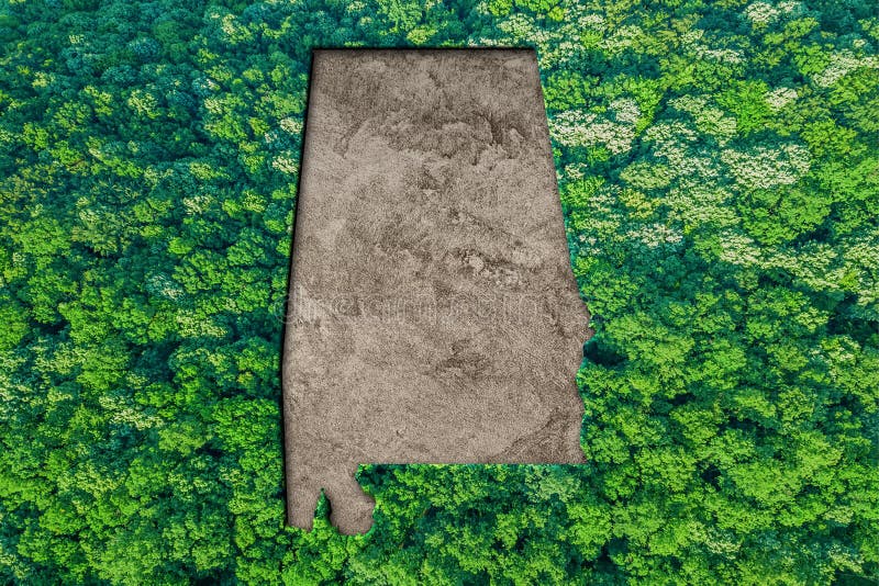 Sustainable Habitat Map of Alabama Stock Photo - Image of information ...