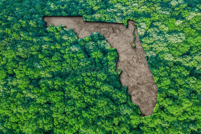 Sustainable Habitat Map of Florida Stock Illustration - Illustration of ...